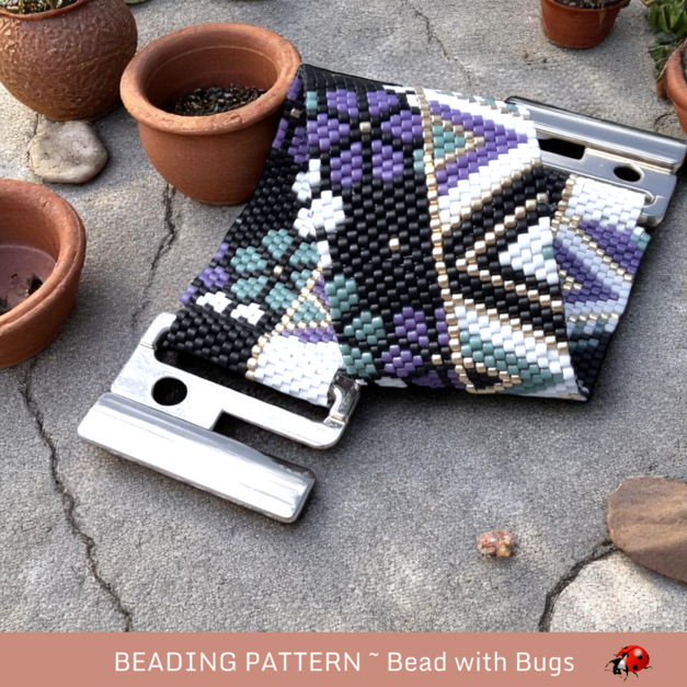 CRAZY ABSTRACT: A Peyote Stitch Beaded Bracelet Pattern by Bead with ...